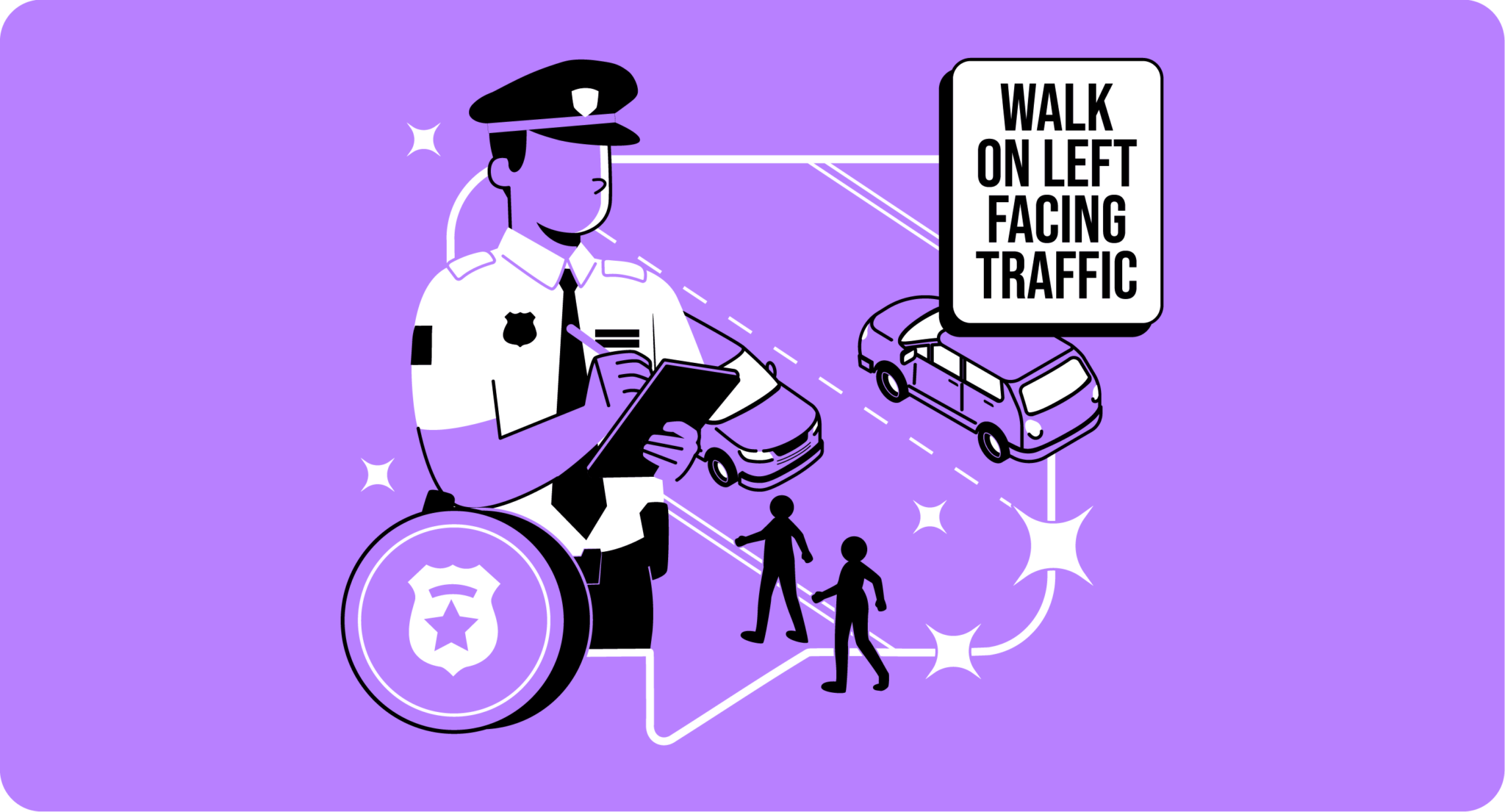 Walk On the Left Side Facing Traffic on Roads Without Sidewalk